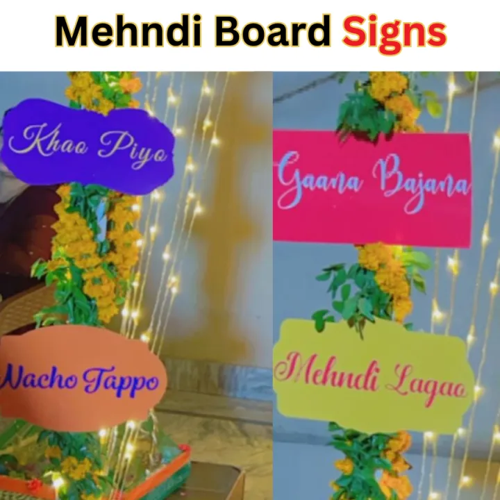 Customized Signs for Mehndi Board/ Mehndi Sign Board/ Wedding Functions ...
