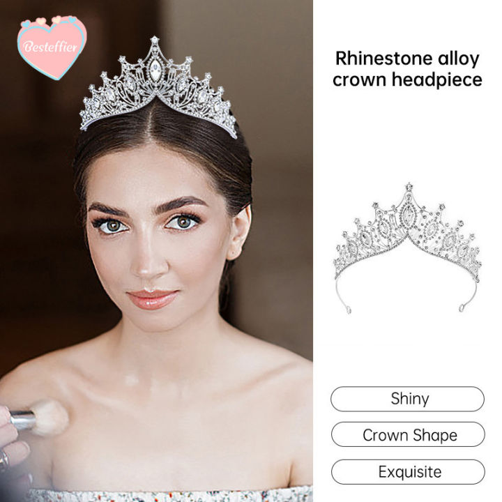 [BF] Fashion Wedding Crystal Pearl Crowns Rhinestone Tiara Brides ...