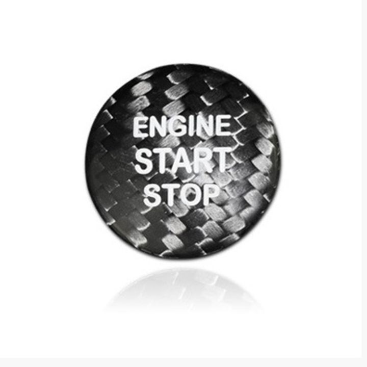 Real Carbon Fiber Car Engine Start Stop Button Cover Sticker Trim ...