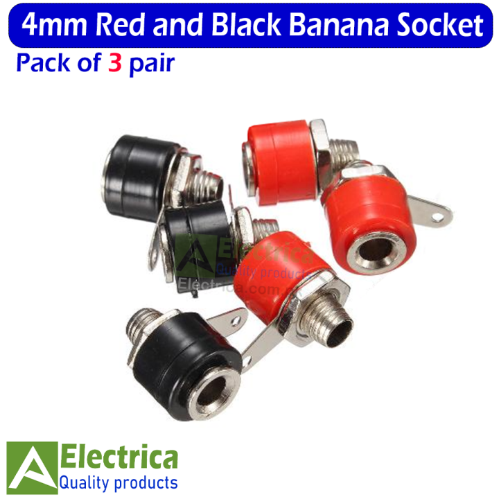 3pair lot 4mm banana binding post 4mm red and black banana socket for ...