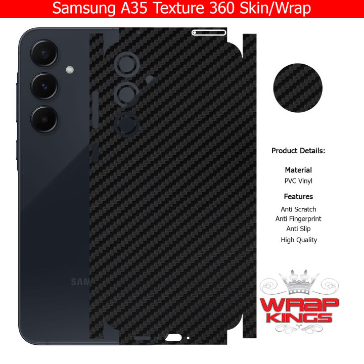 Samsung Galaxy A35 Skin/Wrap 360 Protection Sheet/ Carbon fiber/ Matte ...