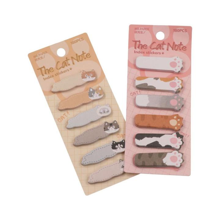 Notebooks Memo Pad Cat Index Sticker Meow Cartoon Kitty Index Dividers ...