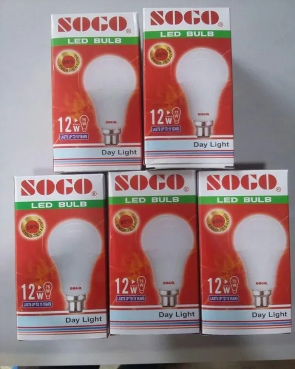 Pack Of 5 - Sogo Led Bulb - 12 Watt B-22 (Pin Base) Daylight | Daraz.pk