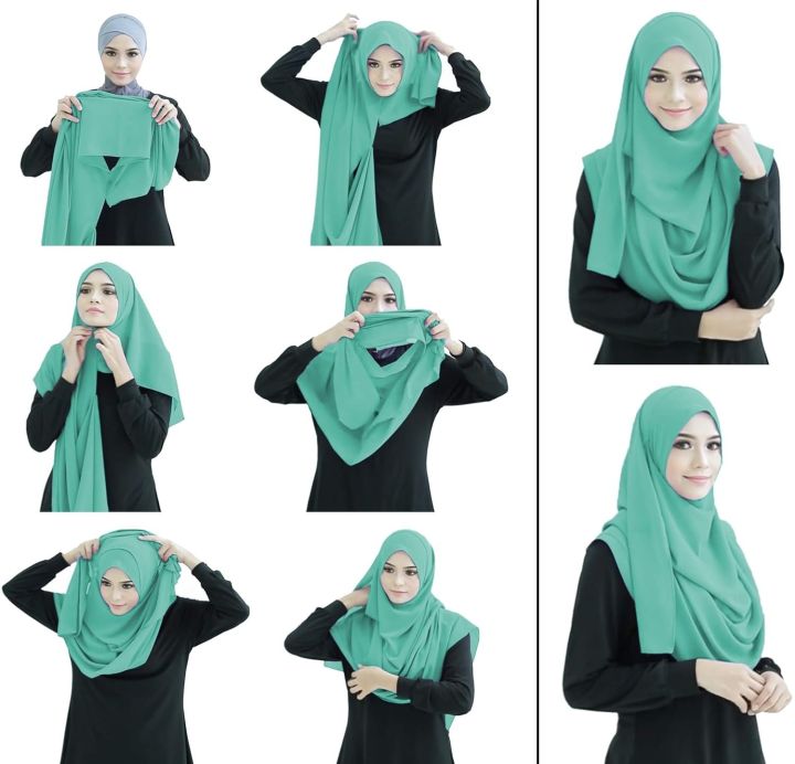 High Quality Double Loop Hijab Popular Design Speediness Pure Colour ...