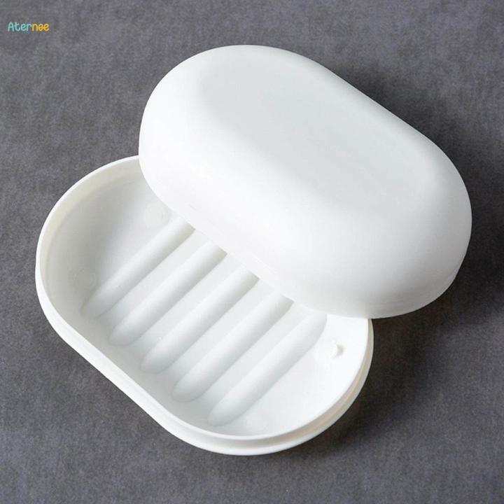 Soap Box with Removable Drainer and Lid, Holder, Rectangular Soap Dish ...