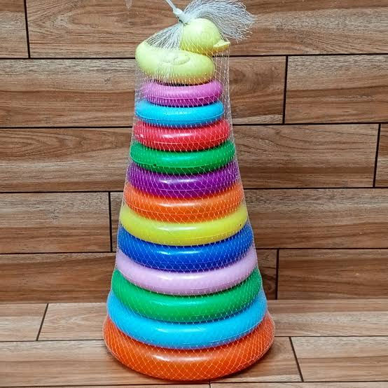 Extra Large Rainbow Ring Tower Stacking Rings Activity Toy For Kids ...