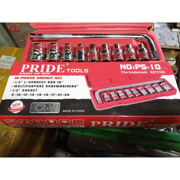 PRIDE TOOLS 10pcs L Type Spanner Box Socket Set Box Set Spanner Set ...