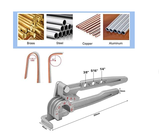 Pipe Bender 180°Tube Bender Copper Tubing Bender, Ratchet Tubing Bender ...
