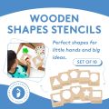 10 pes shapes stencils Kids Wooden Shapes Stencils Drawing and Puzzle ...