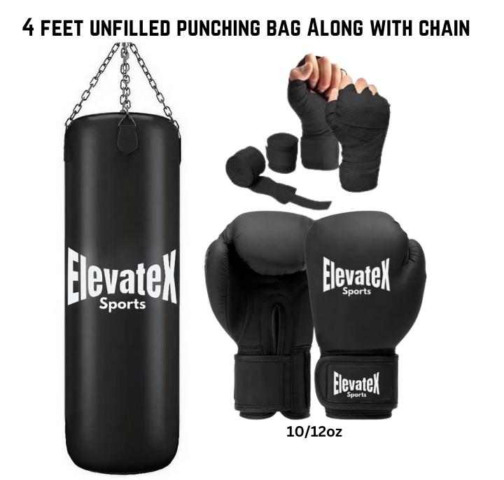 Boxing Punching Bag With Chain Boxing Gloves And Hand Bandage Boxing ...