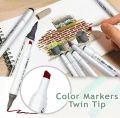 Pack of 48 - Dual Tip Double Sided Art Marker Pens For Drawing and ...