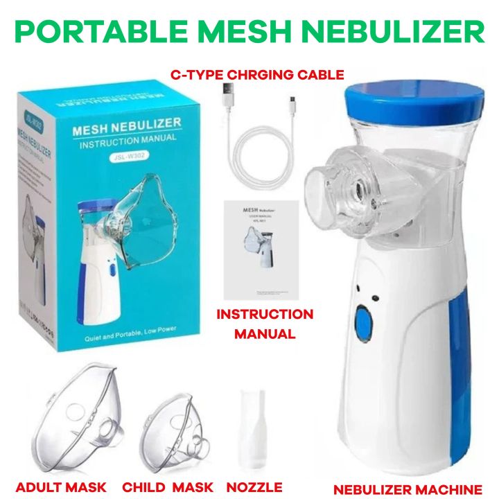 Portable Mesh Nebulizer for Kids & Adults - Silent & Rechargeable Mini ...