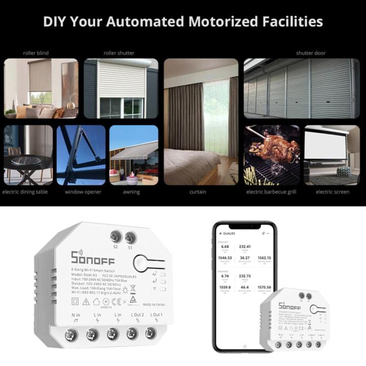 ONOFF DUALR3 Dual Relay Module Wifi DIY MINI Switch Two Way Power ...