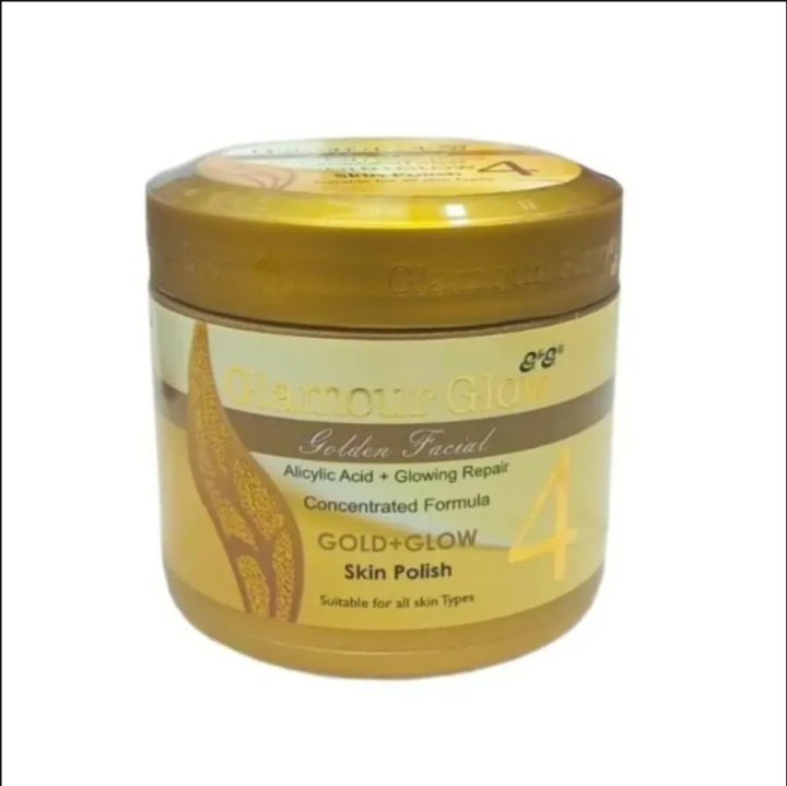 Glamour Glow 24K Gold Whitening Skin Polish Facial Jar-500 Grams Best ...