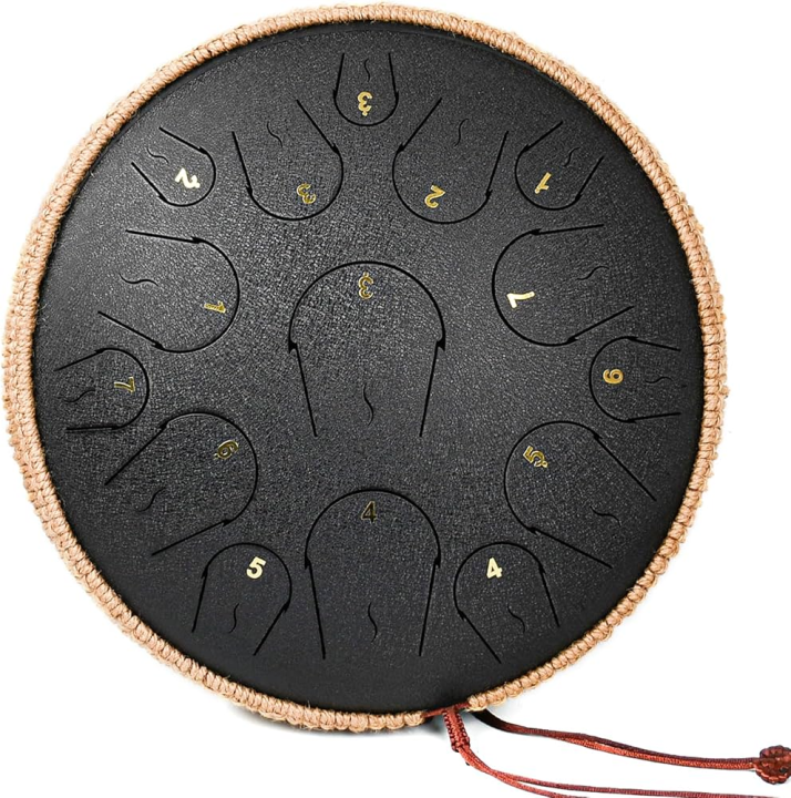 Steel Tongue Drum 13 Inches 15 Notes, Hand Pan Drums for Adults 440hz ...