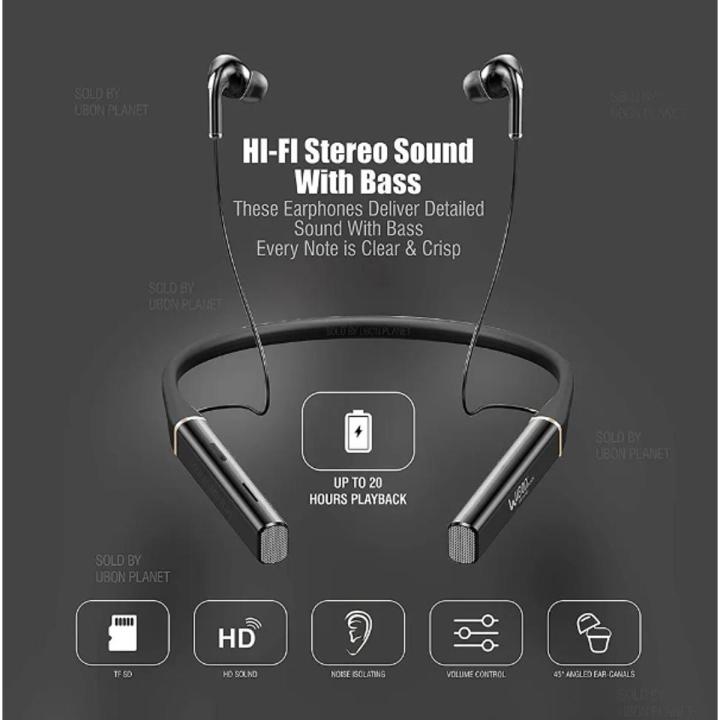 Wireless Neckband Earbuds with MicroSD Card Slot, Bluetooth 5.0, Noise ...