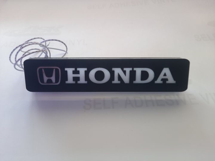 HONDA Monogram Glowing LED 3D RED WHITE With Screws For Motorcycle ...