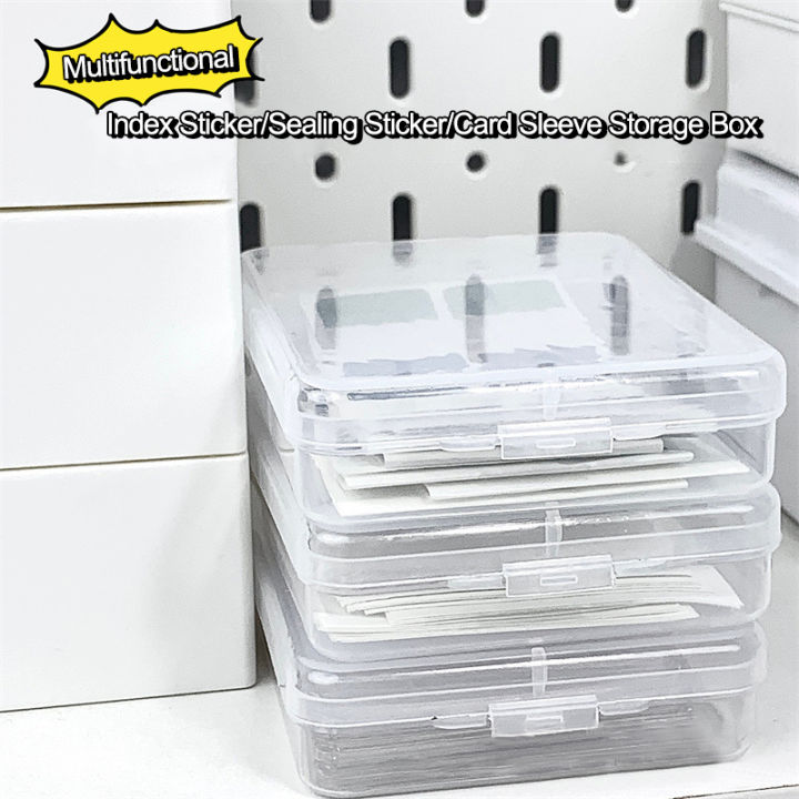 Transparent Storage Box Card Holder Sticker Stationery Transparent ...