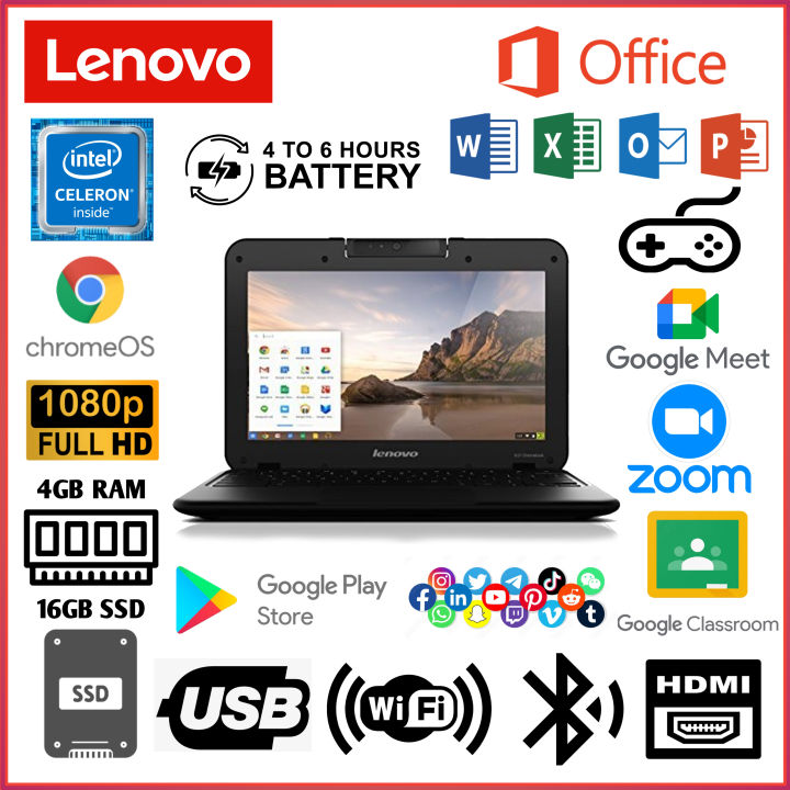 LENOVO N22/N23 ORIGINAL CHROMEBOOK | ROTATIBLE CAMERA | 4 TO 6 HOURS ...