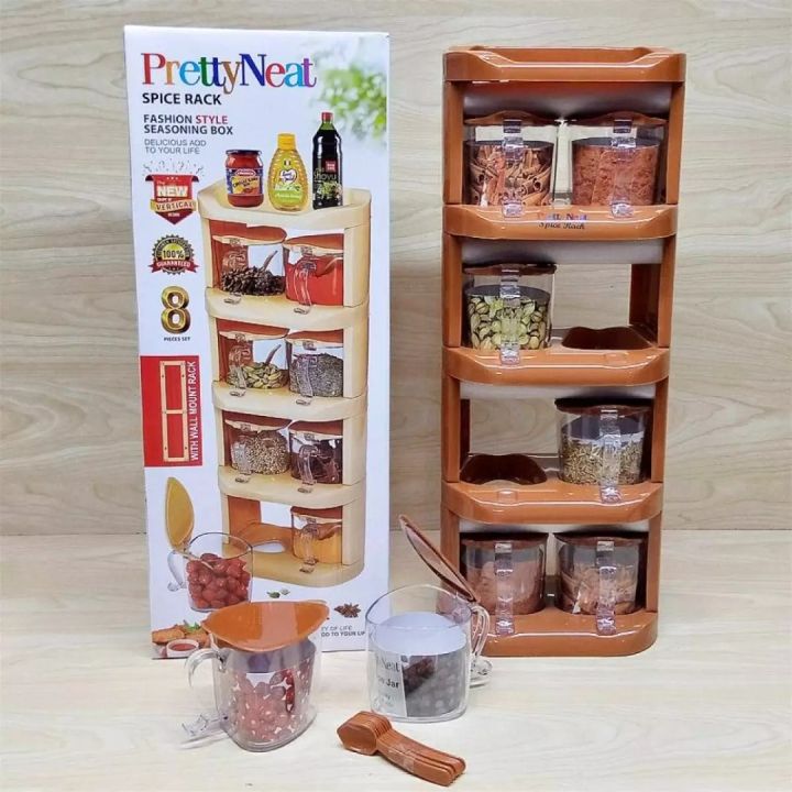 Masala Box, Masala Rack, Storage Rack, Spice Container, 4-Tier Spice ...