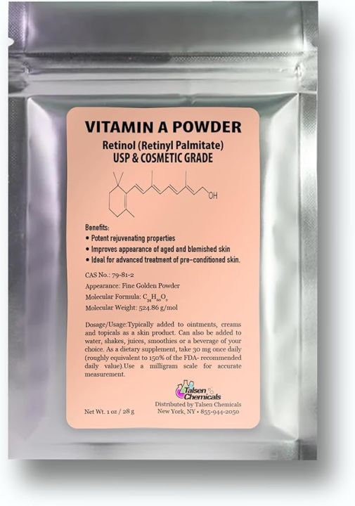 Vitamin A Powder Retinyl Palmitate, Pure Retinol Powdered Vitamin Water ...