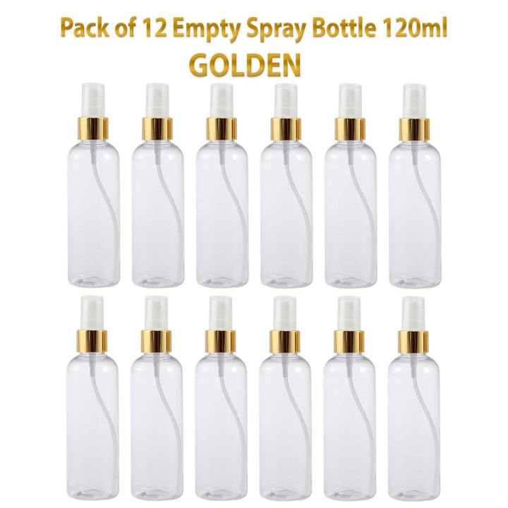 Pack of 12 Empty Plastic Golden Spray Bottle 120ML | Daraz.pk