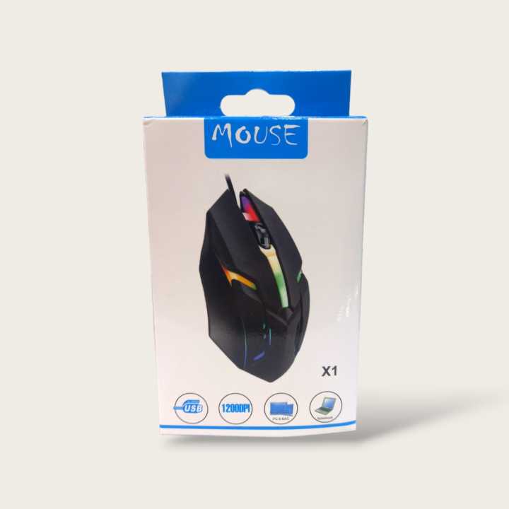 Get the X1 Optical Gaming Mouse with RGB Lights - USB Wired, 12000PI ...