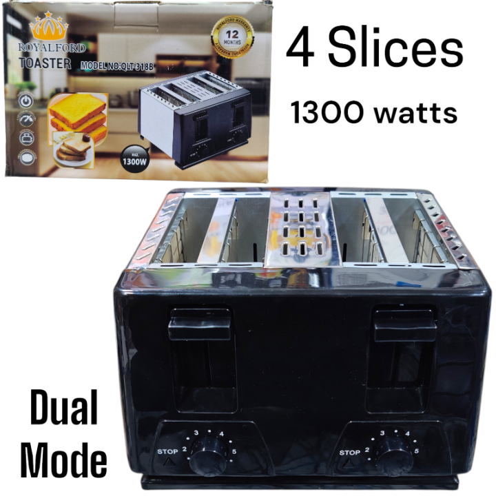ROYAL FORD 4 Slices / 2 SlicesElectric BREAD SLICES TOASTER 2 SLICE 650 ...
