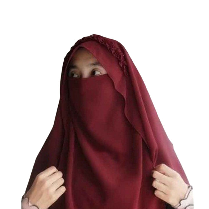 Hijabeespoint/ Crown Butterfly Niqab/ for Women & Girls Maroon Color ...