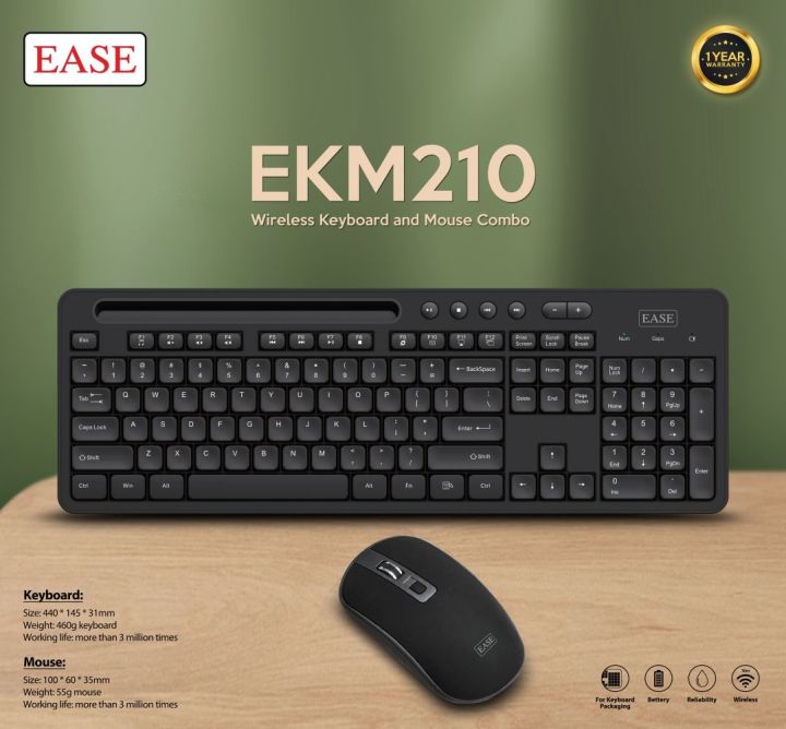EASE EKM210 Wireless Keyboard and Mouse Combo | Daraz.pk