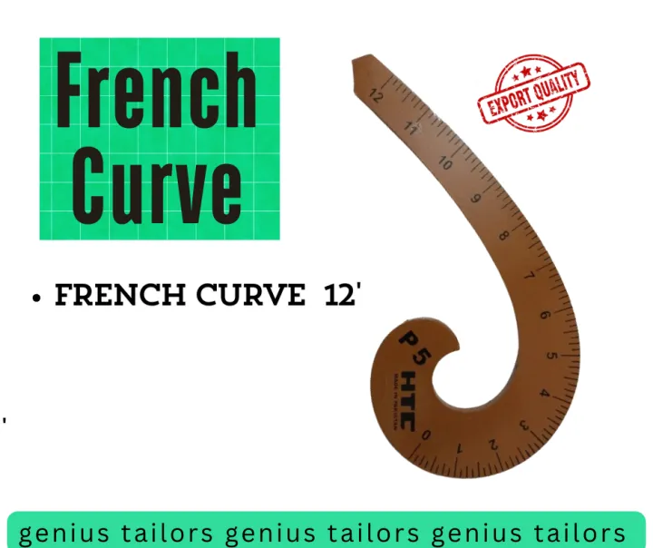 French Curve Scale in Golden Color for Armhole drawing, round neck ...