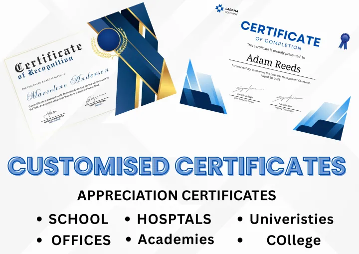 Customized Certificates Personalized Certificates, Custom Certificate ...