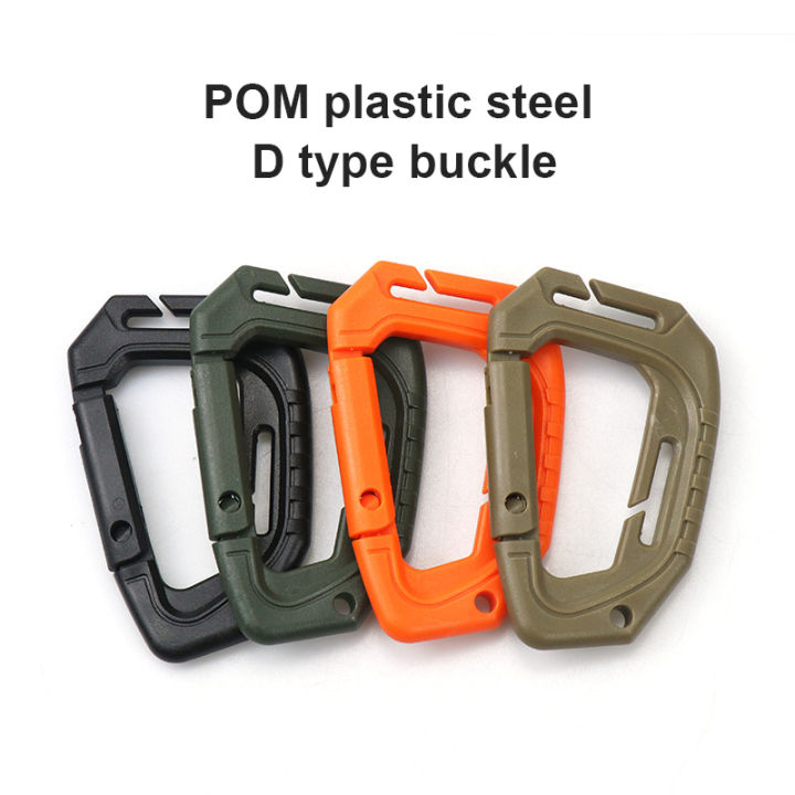 Outdoor Mountaineering Buckle Pom Plastic Steel D Type Buckle Tactical ...