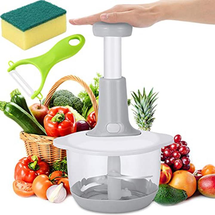 Food Chopper with 1.5L Powerful Manual Food Chopper Handheld Mini food ...