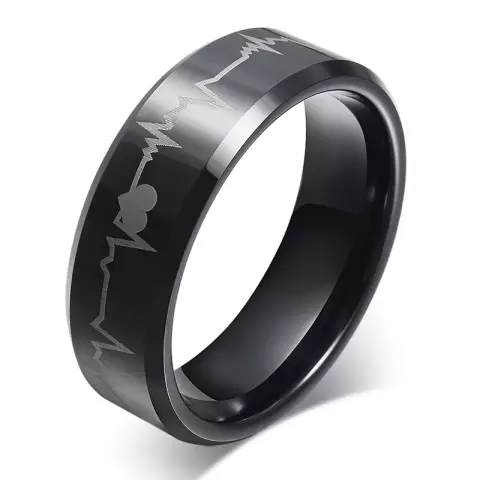 Ring ECG heartbeat ring Glowing jewelry For men women unisex Rings ...