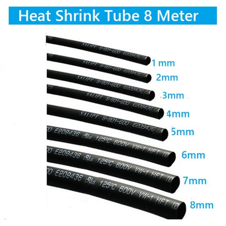 8 Meter Heat Shrink Tube 1mm 2mm 3mm 4mm 5mm 6mm 7mm 8mm Heat Shrink Tube Shrinkable Wrap Sleeve ...