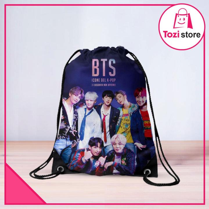 BTS Drawstring Digitally printed Bag For (Boys & girls) Tozi Store ...