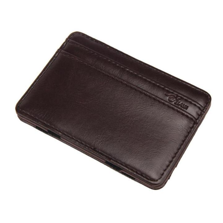Wallet Luxury Mini Neutral Magic Bifold Leather Wallet Card Holder ...