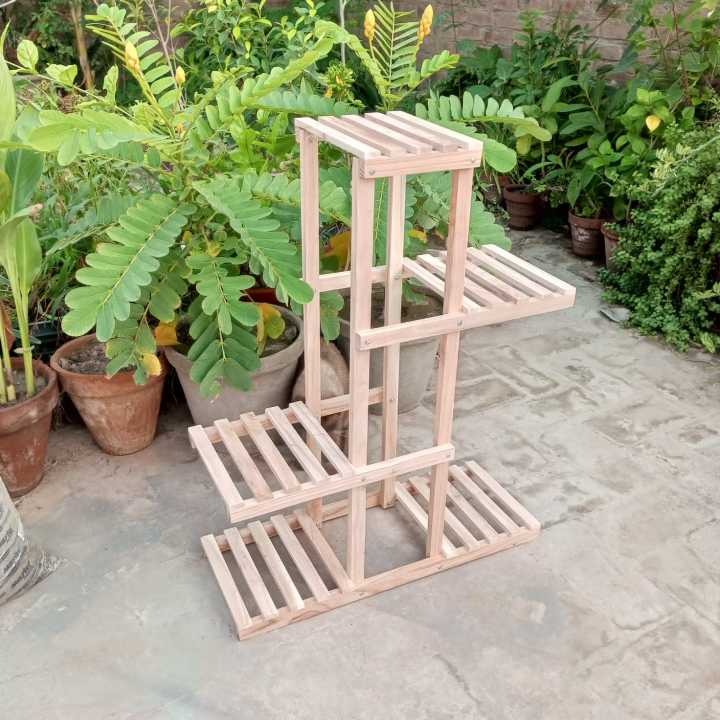 Mr. Carpenter Wooden Decoration Stand with 4 Tiers Shoe Racks, Book ...