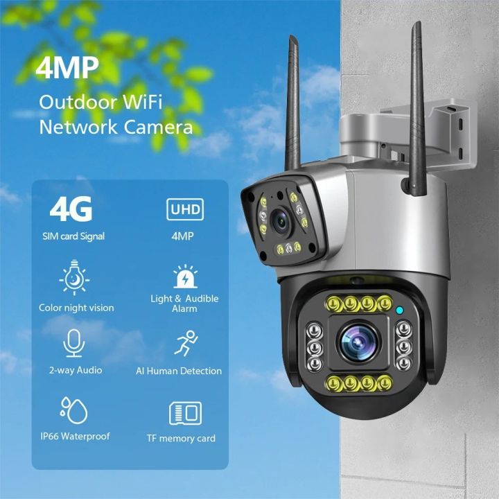 Dual Lens CCTV - 4+4MP CCTV Camera - Wifi Camera - Wifi Smart Camera ...