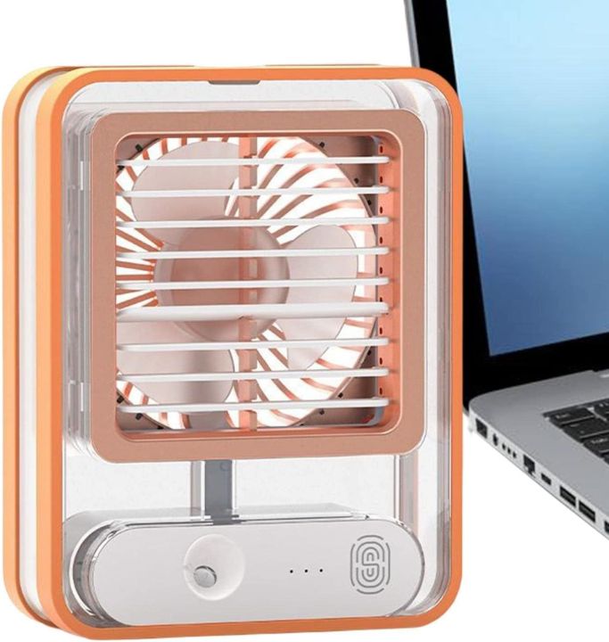 Portable Small Desk Fan with Mist Spray,LED Night Light, Operated Water ...