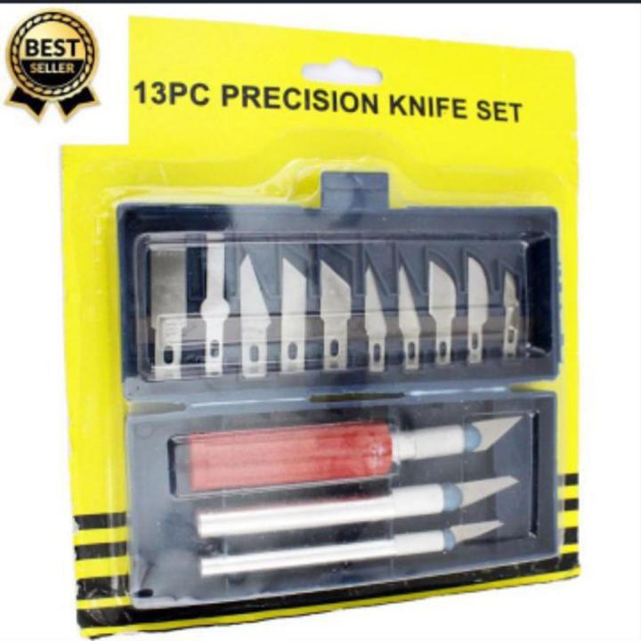 13pc Precision Craft Hobby Utility Knife Set- Sharp Scalpel Razor ...