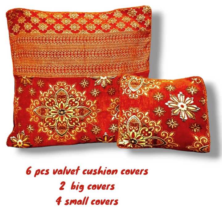CUSHION COVERS FLOOR SITTING AND OTHER USE 6 PCS AND 8 PCS JACQUARD AND ...