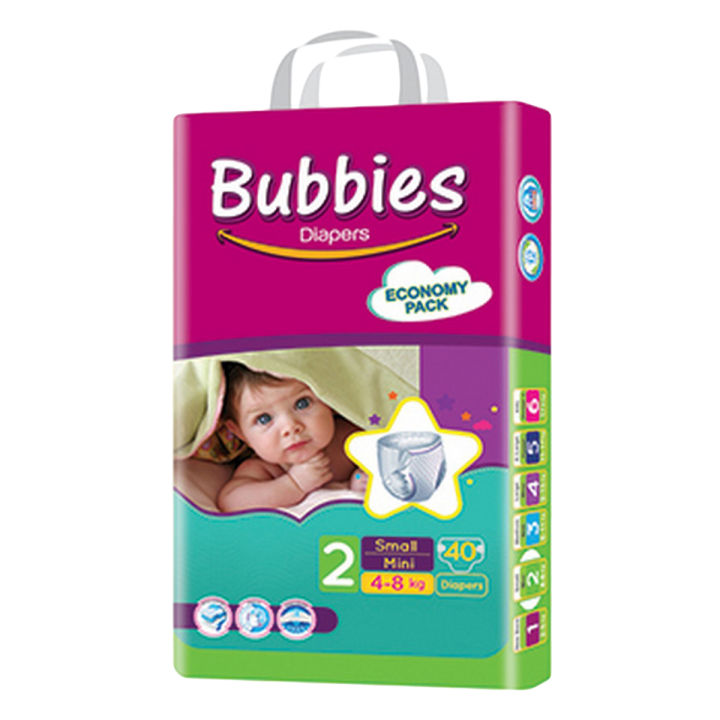 Bubbies Economy Pack Baby Diaper - Size 2, Small - 40 Pcs | Daraz.pk