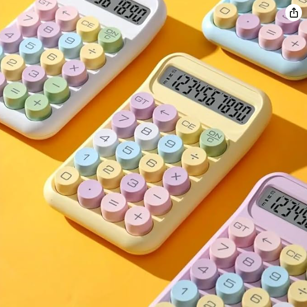 Bluetick Aesthetic Candy Color Desktop Calculator - 10 Digit, Big ...
