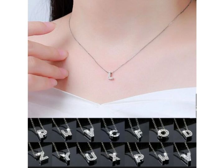 Silver Stainless Steel Alphabet Necklace/Locket/Pendants for Girls ...