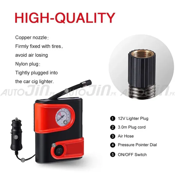 Air compressor Mini Car Tire Air Compressor 12v P010 | Daraz.pk