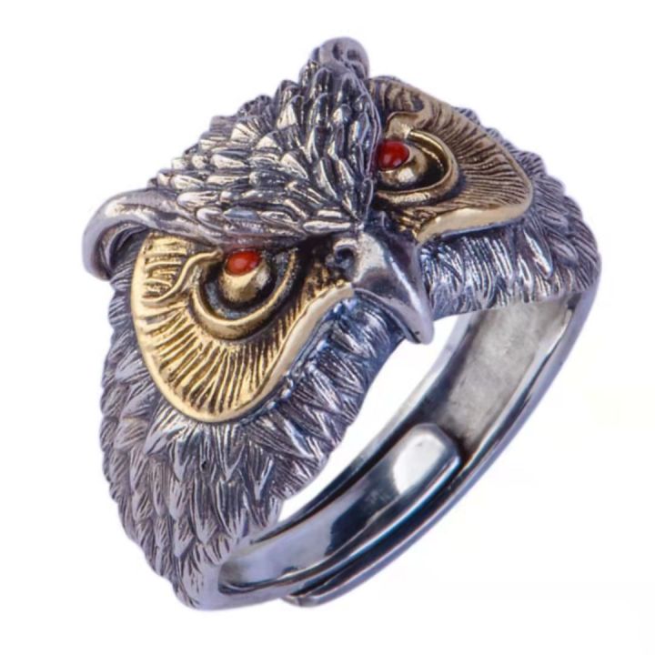 AA016413 Men And Women Opening Finger Ring Eagle Ring Vintage Carved ...