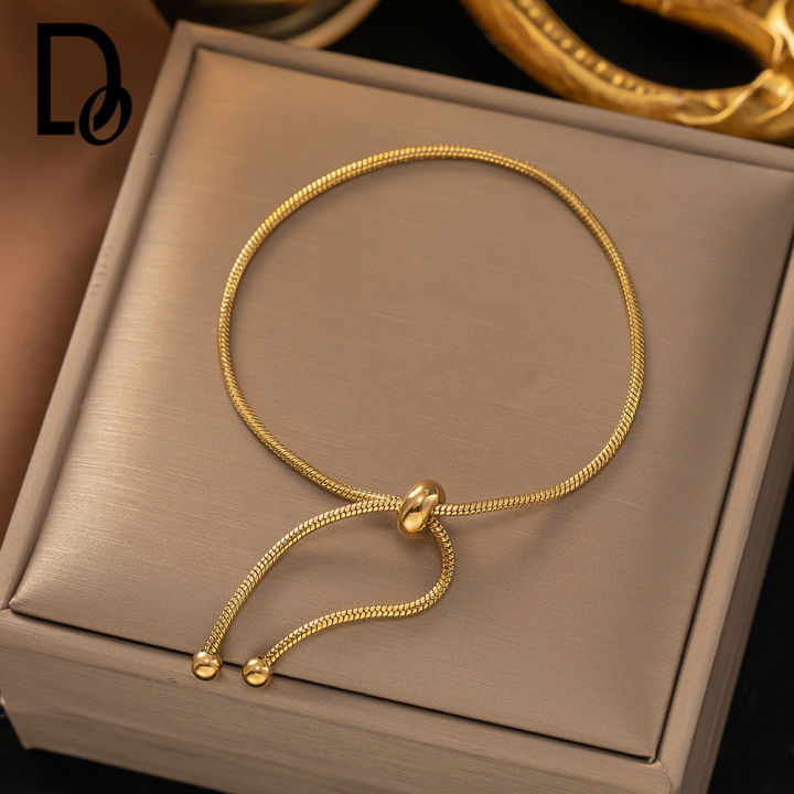 【Hot】Titanium Steel No Fade Simple Bracelets for Women Hypoallergenic ...