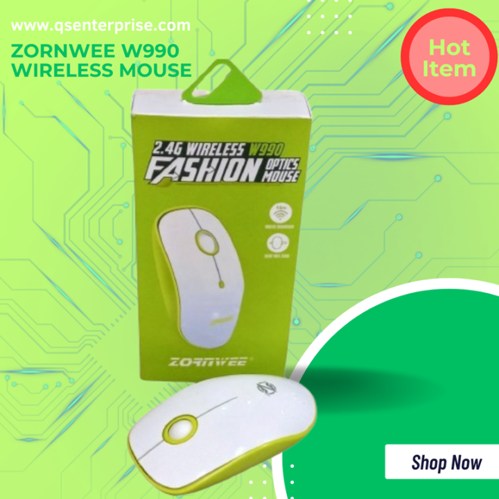 Zornwee 2.4G W990 Fashion Wireless Optics Mouse | Daraz.pk
